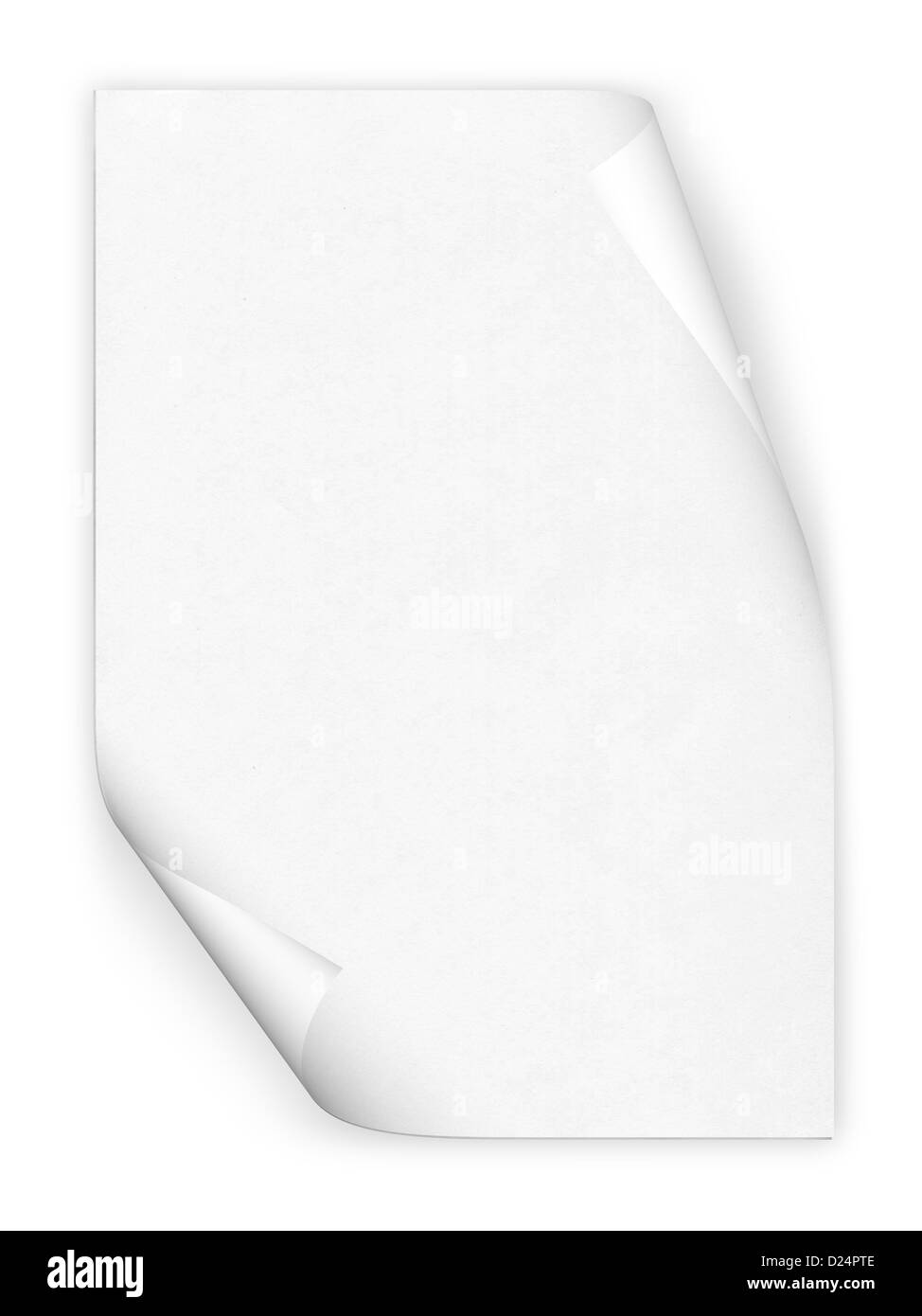 close up of a paper with curled edge on white background Stock Photo ...