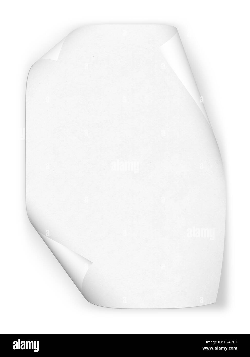 close up of a paper with curled edge on white background Stock Photo ...