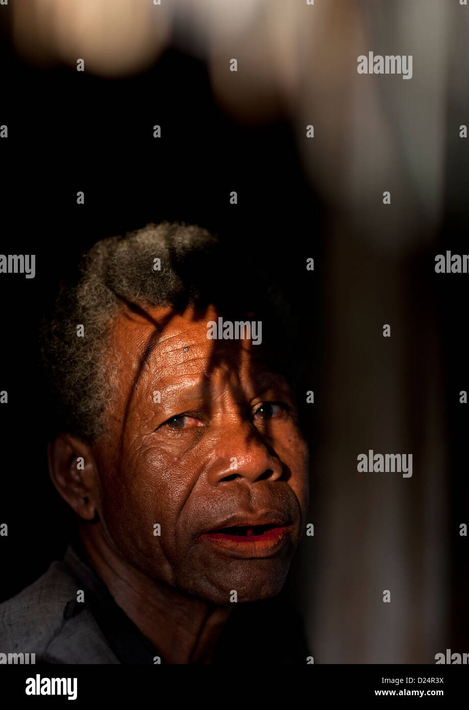 Portrait Of An Islander Woman In The Sunset, Trobriand Island, Papua ...