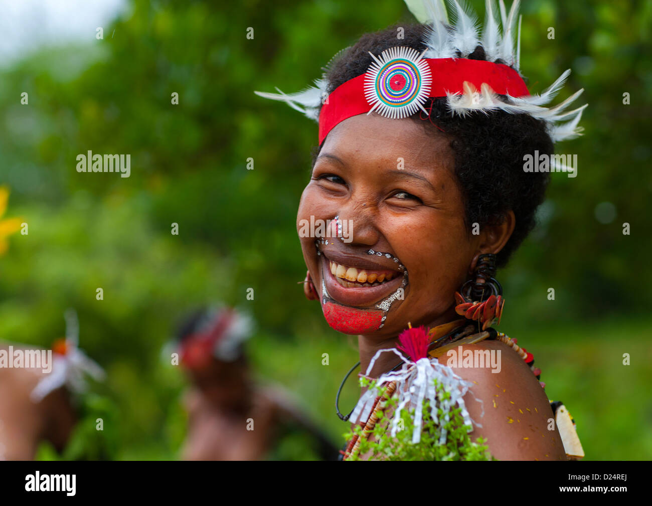 Female Tribal Dancer In Trobriand Island, Papua New Guinea Stock Photo ...