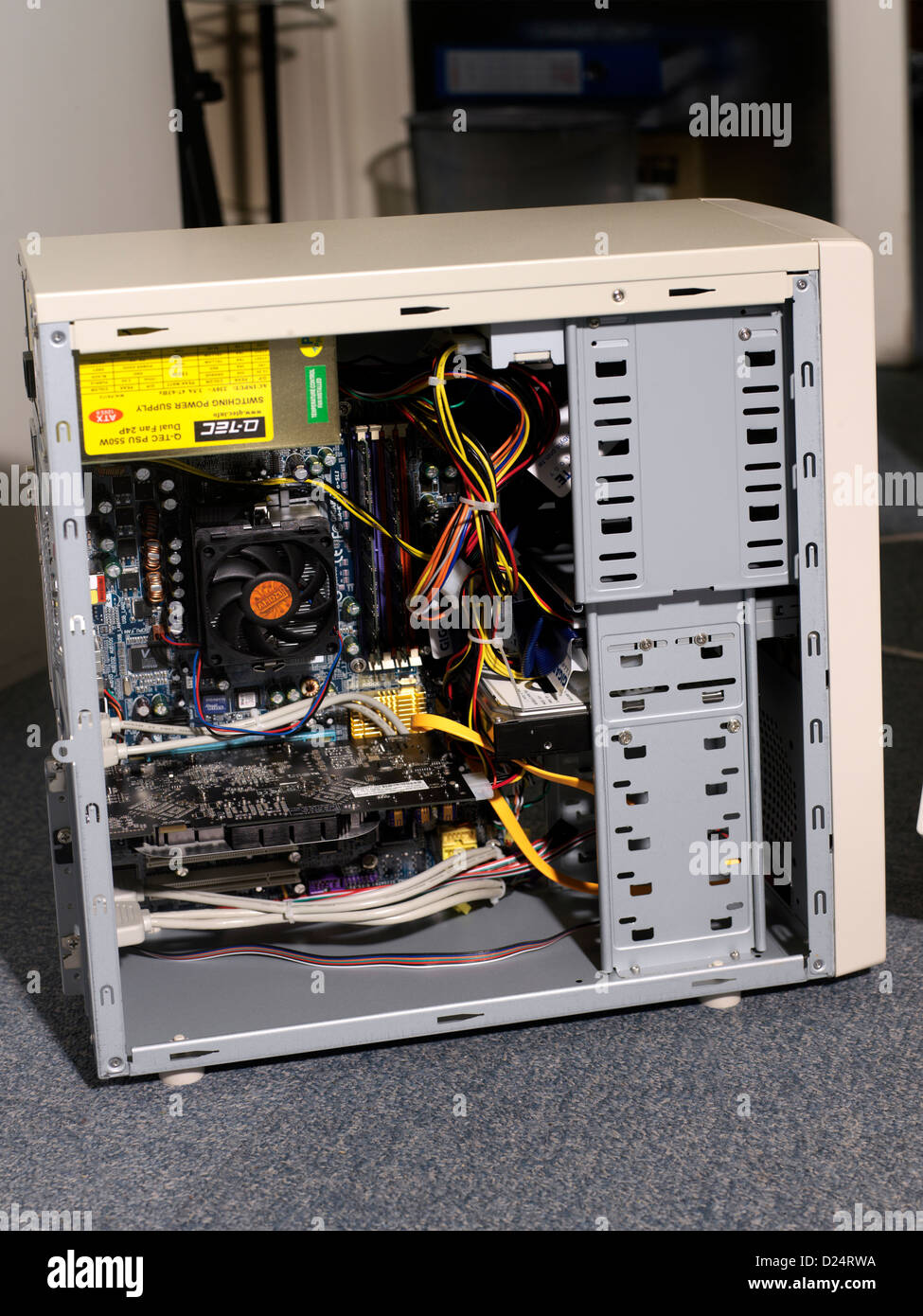 computer Dismantled to Show Different Components Stock Photo - Alamy