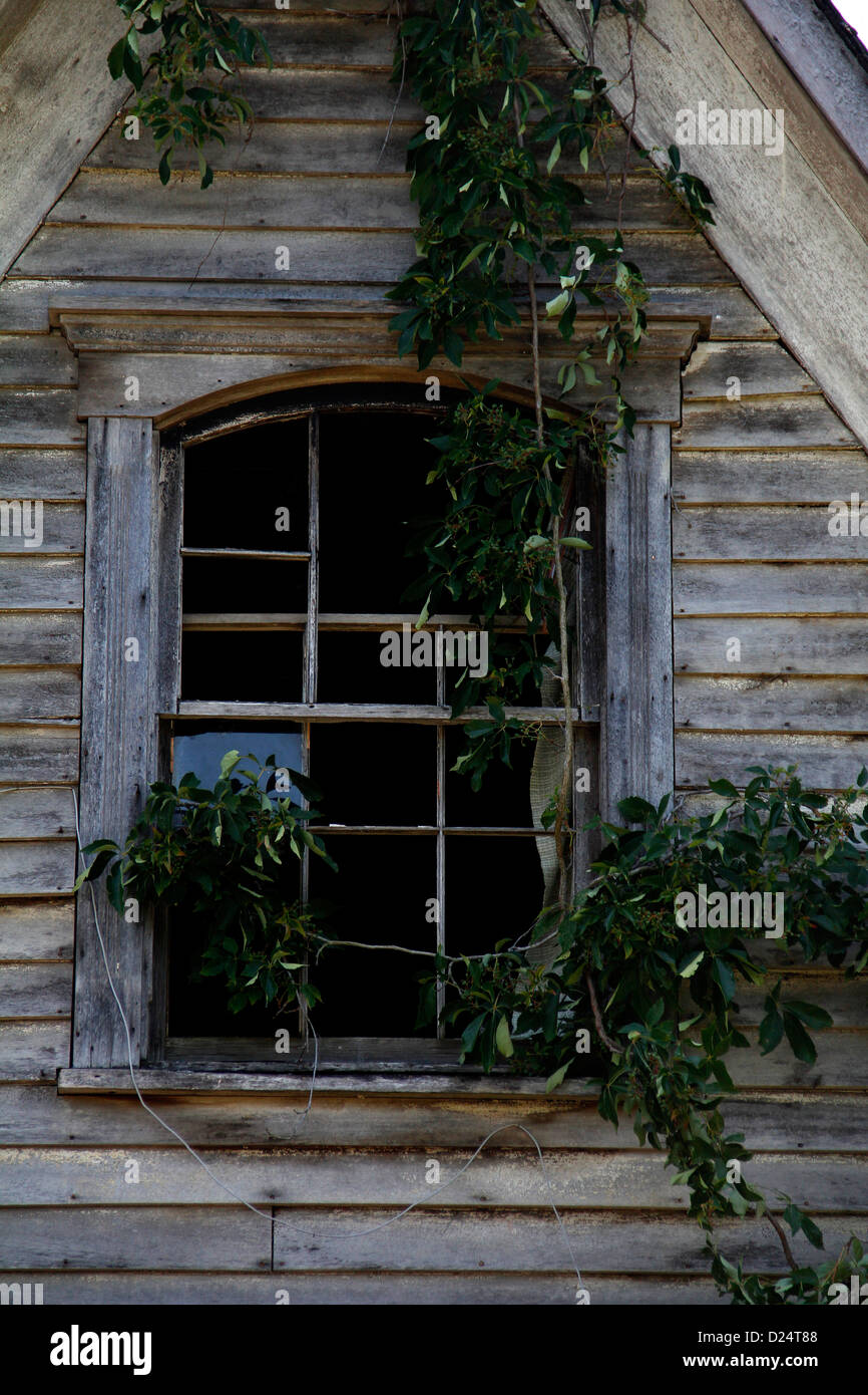 weathered abandoned farm house window Stock Photo - Alamy