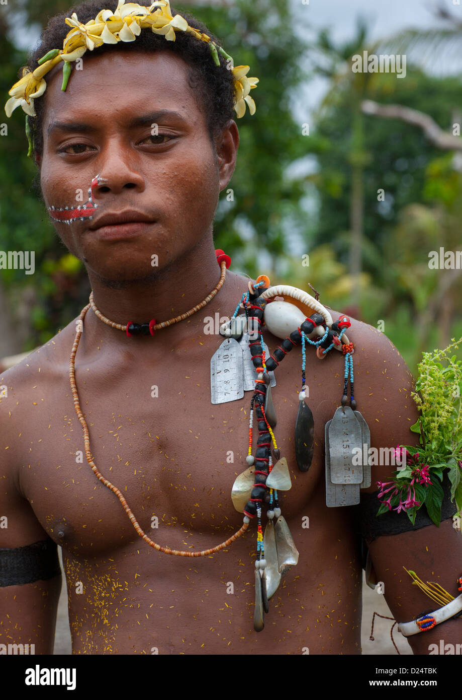 Male Tribal Dancer In Trobriand Island, Papua New Guinea Stock Photo ...