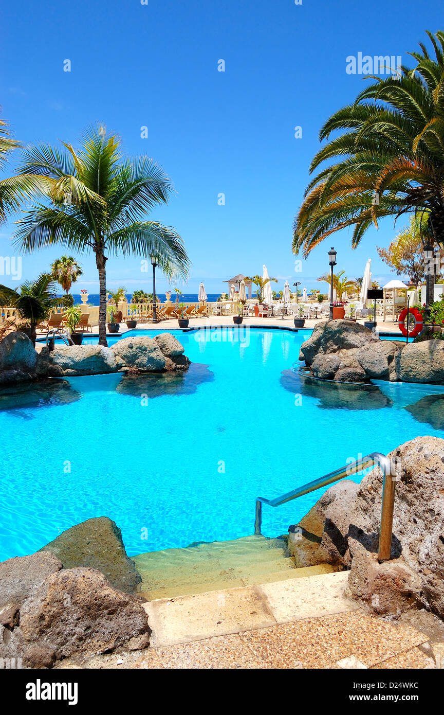 Swimming pool at luxury hotel, Tenerife island, Spain Stock Photo - Alamy