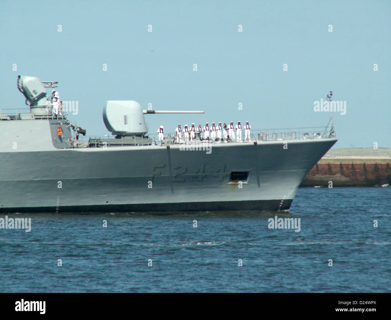 The TCG Barbaros F244 is a Turkish Navy frigate stationed at the Port ...