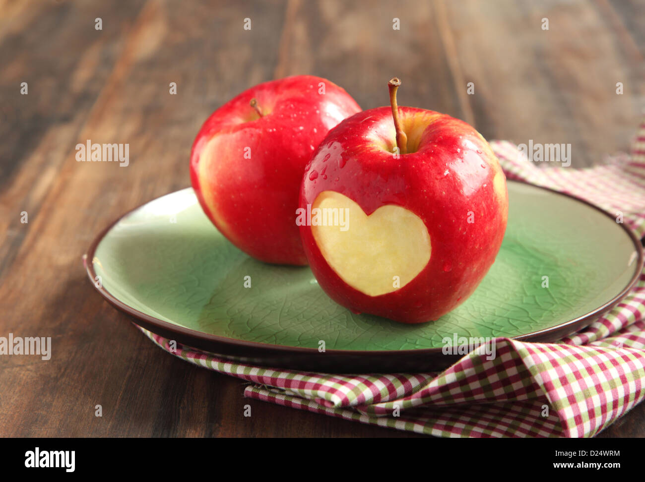 Apples with heart hi-res stock photography and images - Alamy