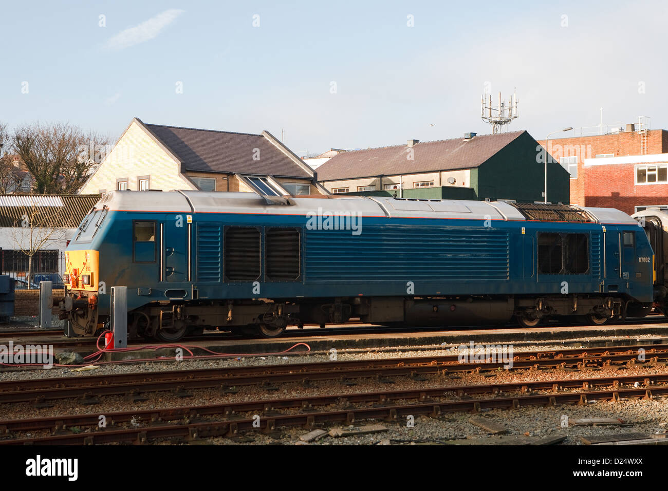Diesel Class no 67: 67002 Arriva train in Holyhead Wales Stock Photo ...