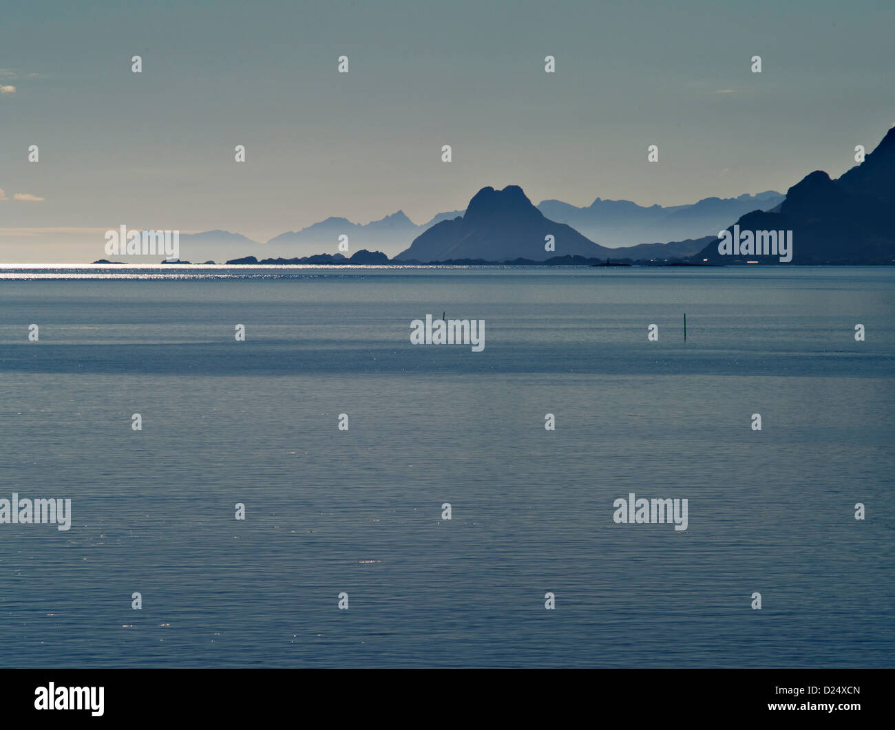 Skrova and the Lofoten islands from the north-east, arctic Norway Stock ...
