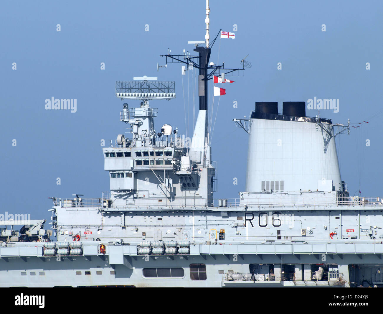 The HMS Illustrious (R06) is a Royal Navy aircraft carrier, depicted at ...