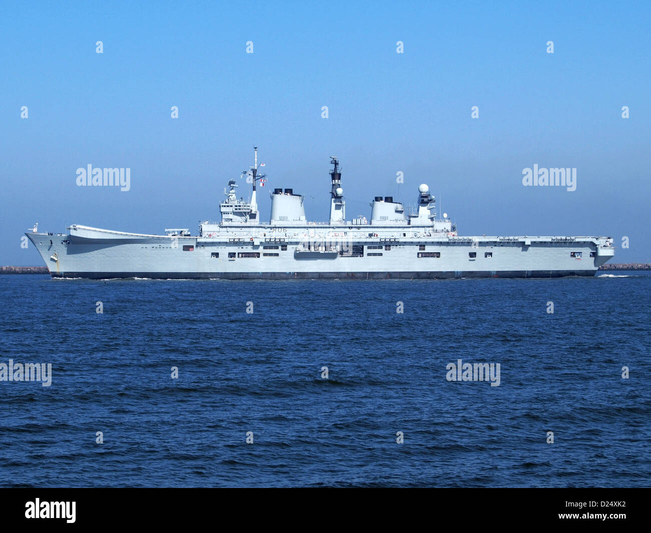 HMS Illustrious (R06) was a British Royal Navy aircraft carrier, seen ...