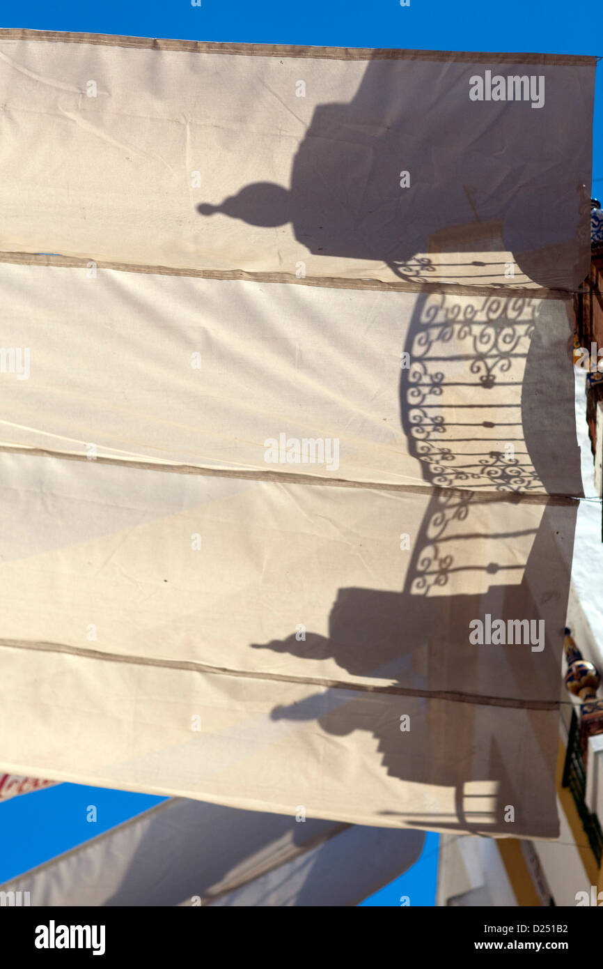 Seville, Spain, canopies provide shade in the summer on the road Stock ...
