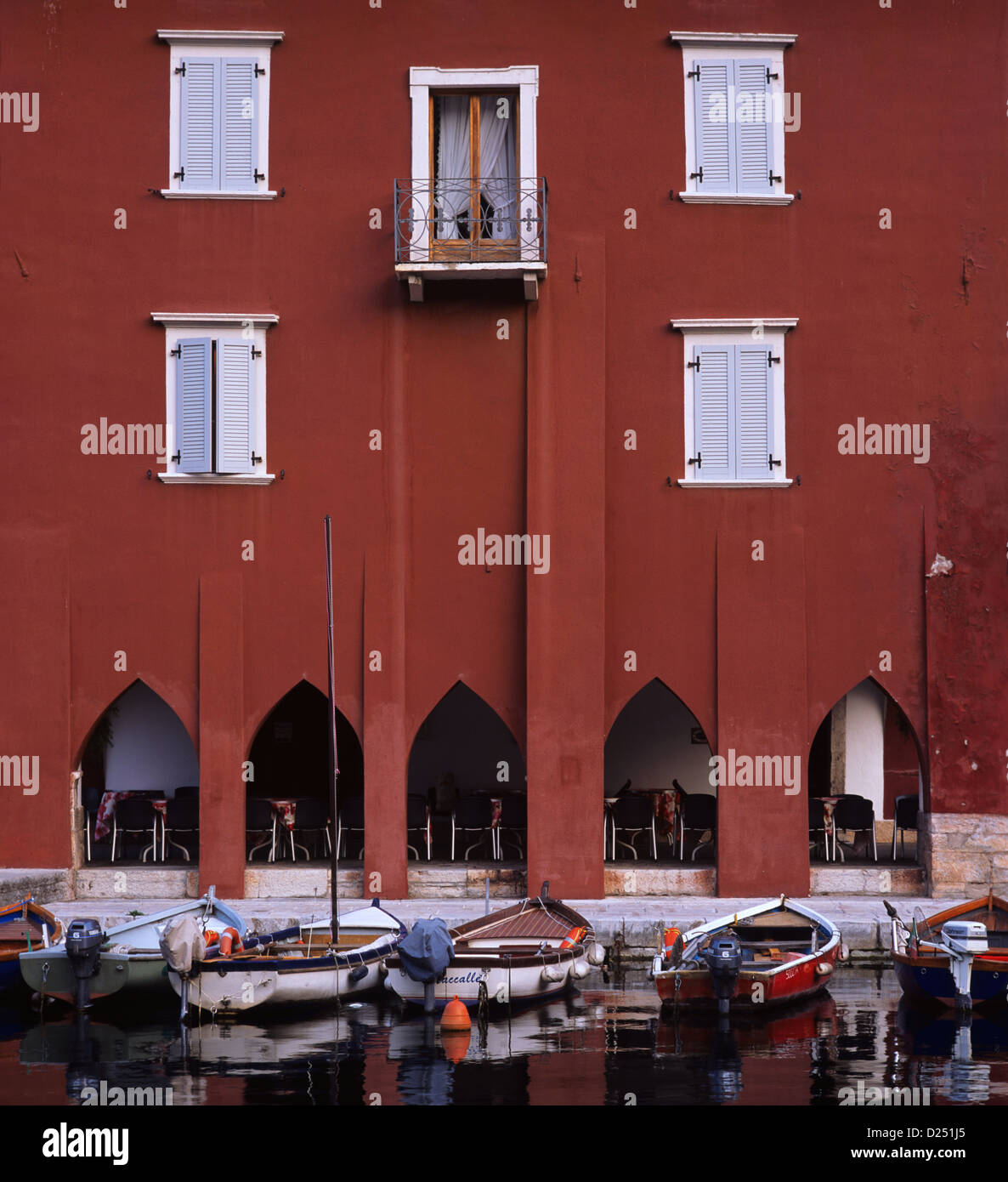 Torbole, Italy, the port of Torbole in the early morning Stock Photo ...