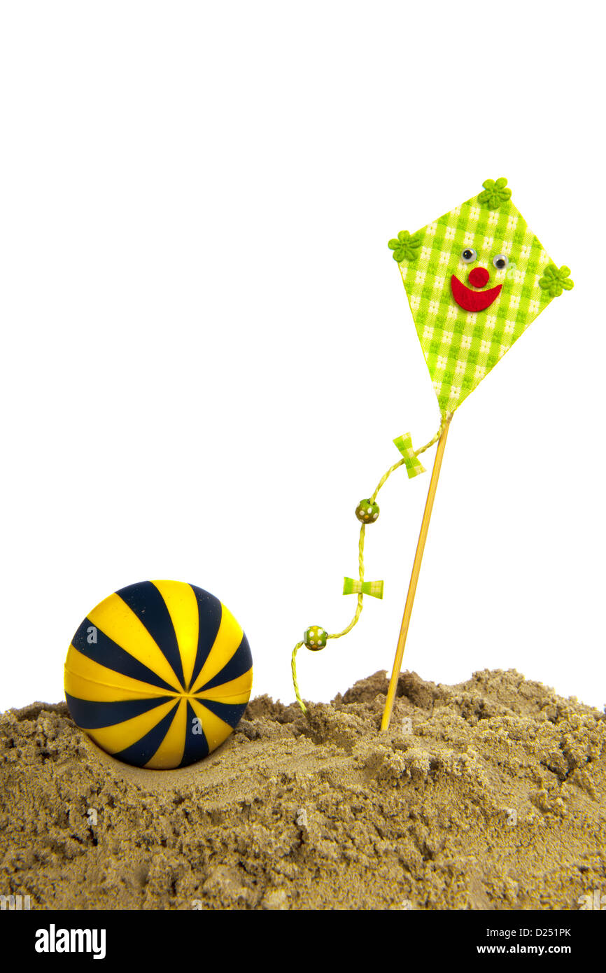 kite and ball at the beach in the studio Stock Photo - Alamy