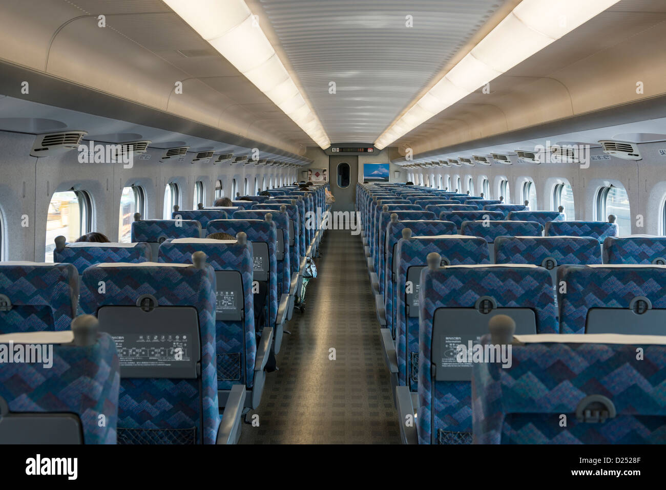 Ordinary Car aboard an N700 Series Shinkansen Bullet Train Stock Photo ...