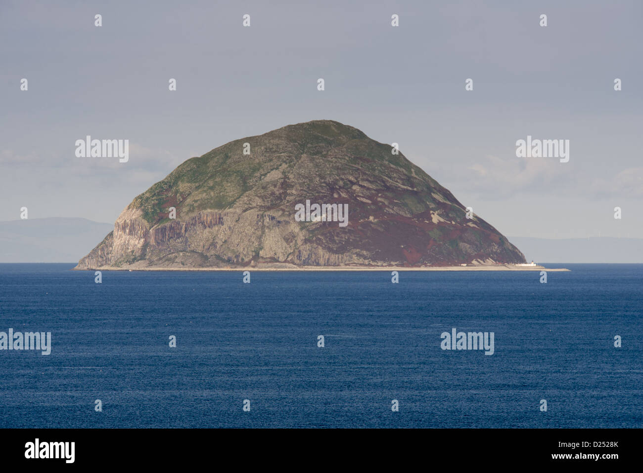 View volcanic plug island sea viewed from Bennane Head Ailsa Craig ...