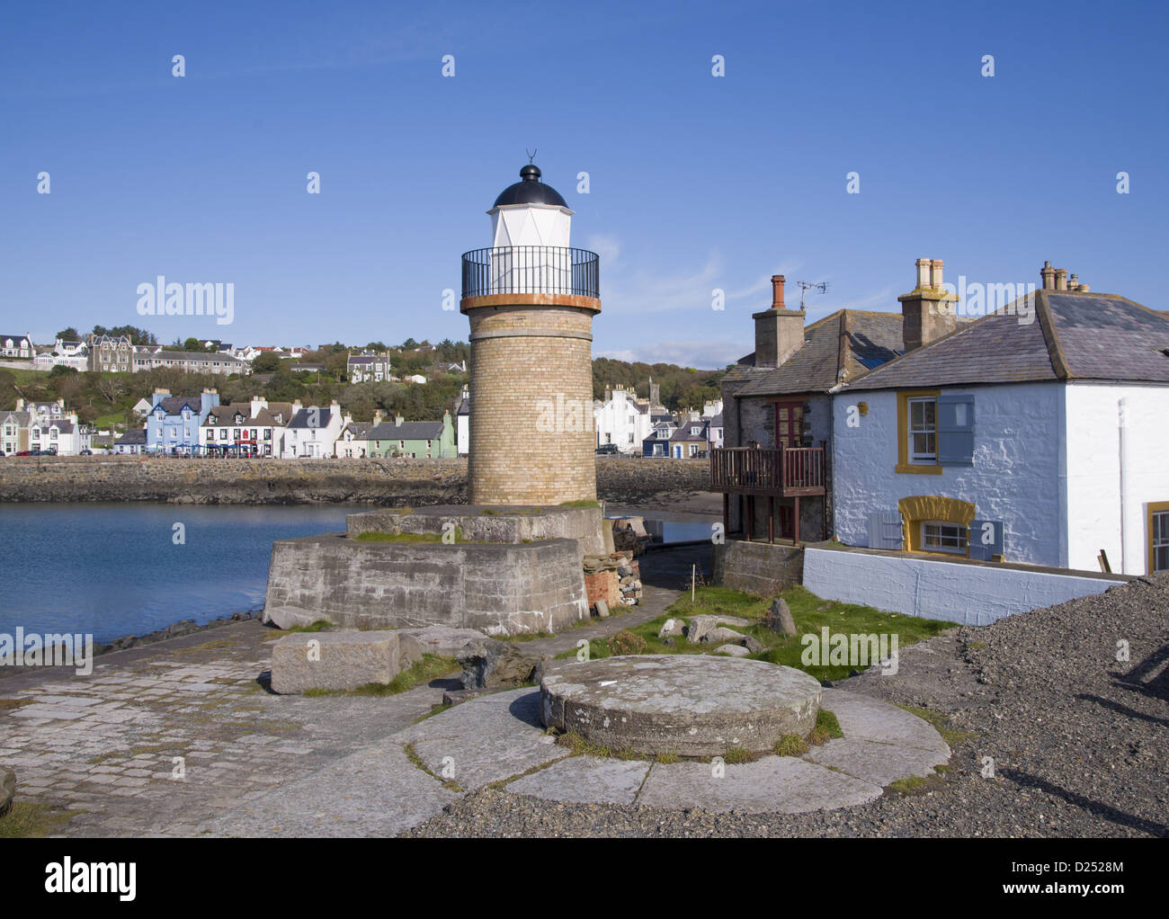 Lighthouse in seaside village Portpatrick Lighthouse Portpatrick ...