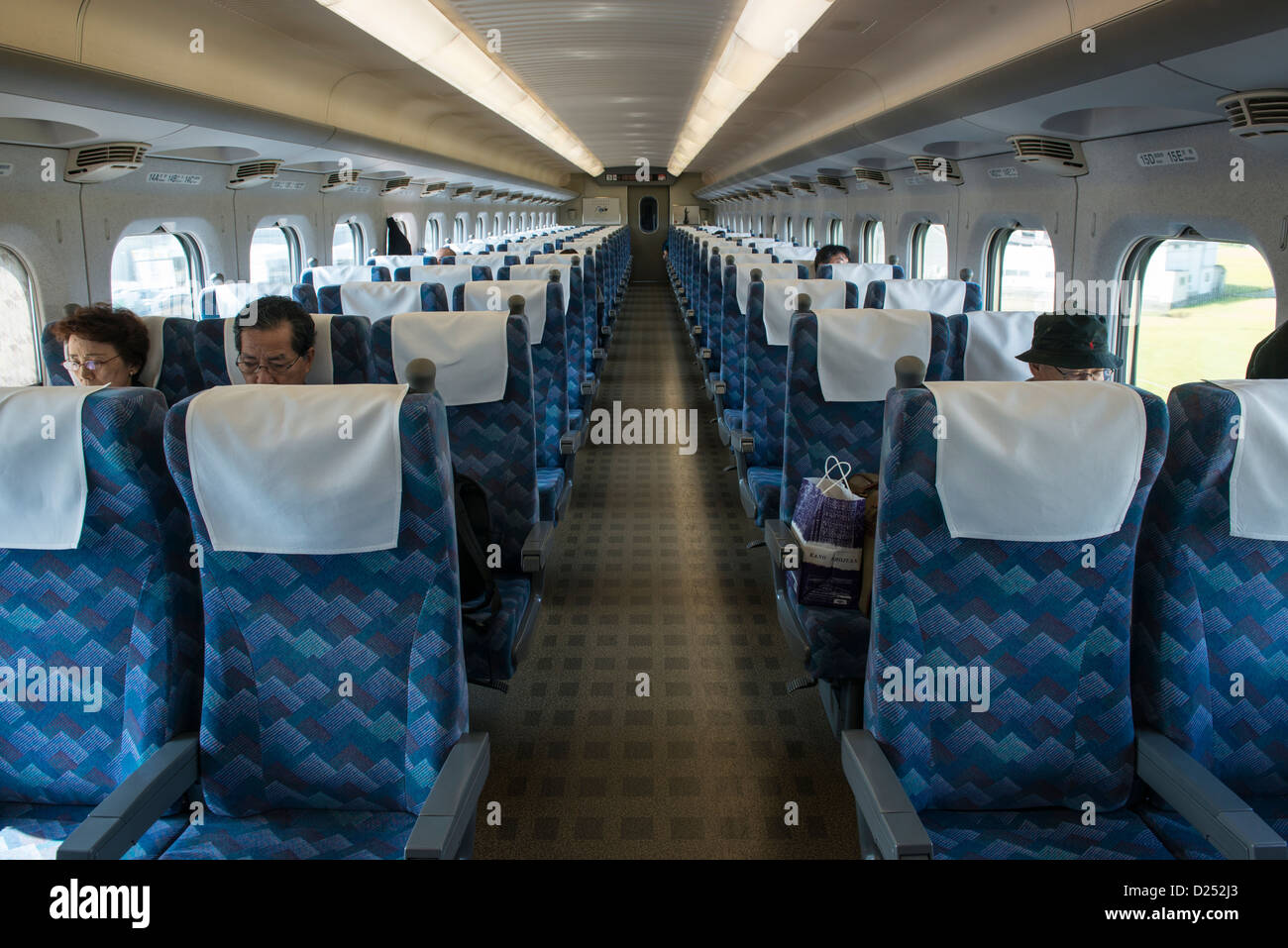 Ordinary Car aboard an N700 Series Shinkansen Bullet Train Stock Photo ...