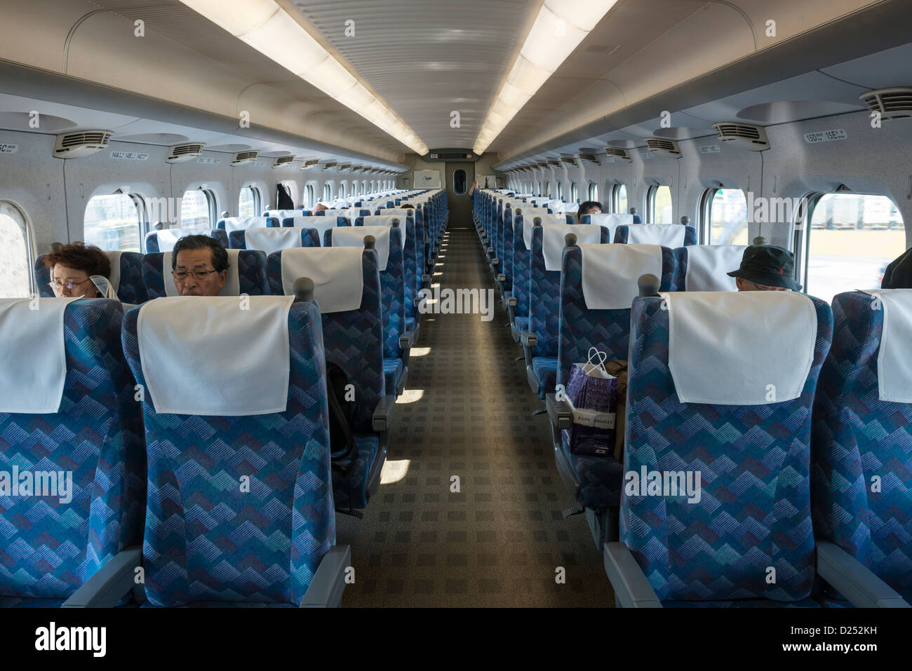 Ordinary Car aboard an N700 Series Shinkansen Bullet Train Stock Photo ...