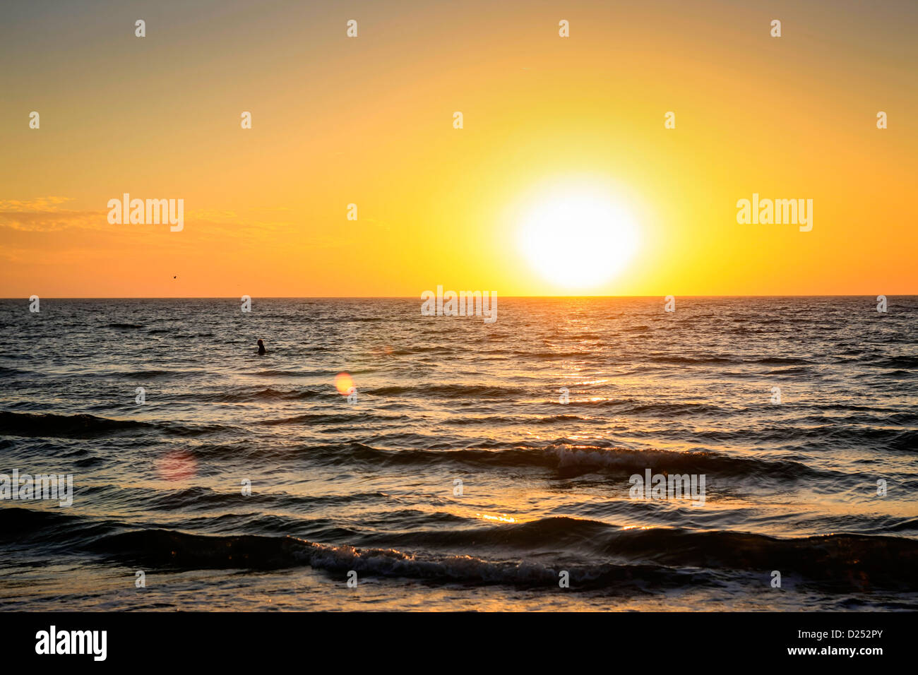 Sunset over the Gulf of Mexico at Siesta Key beach Sarasota Florida ...