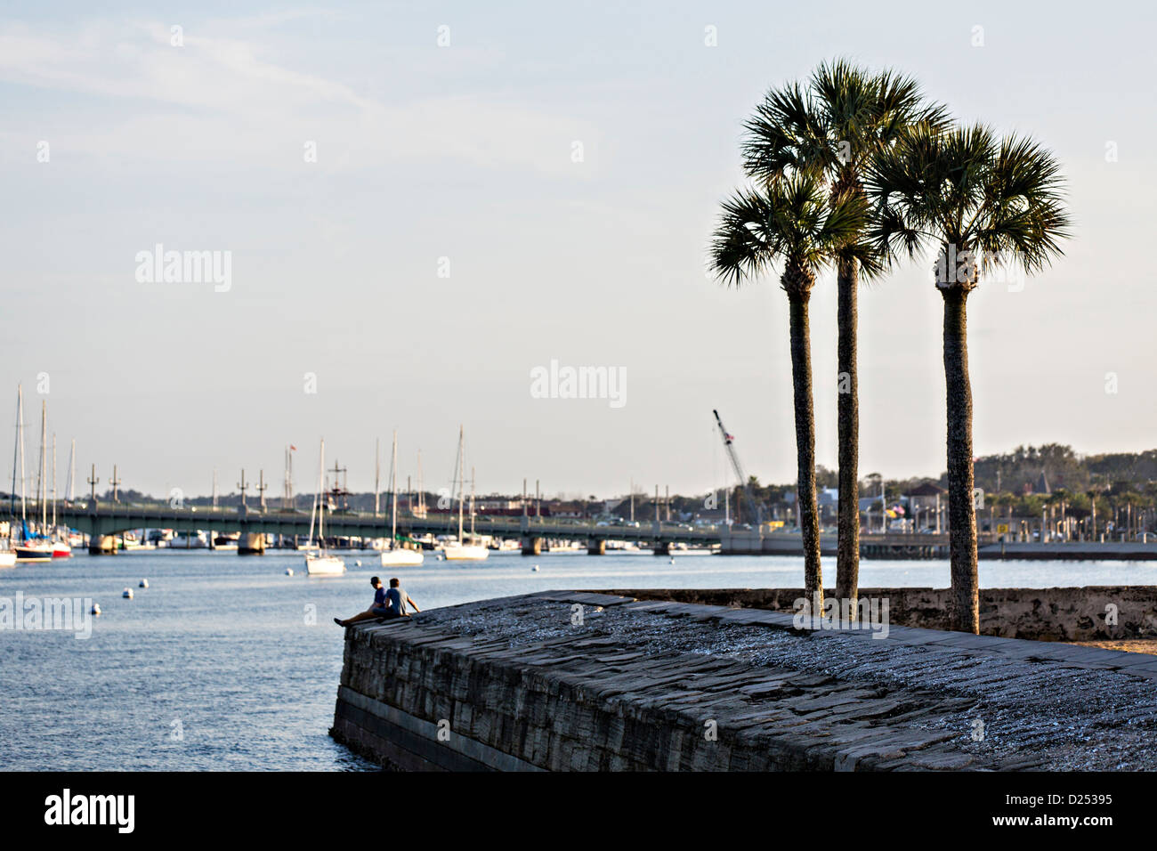 Matanzas Bay in St. Augustine, Florida. St Augustine is the oldest city ...