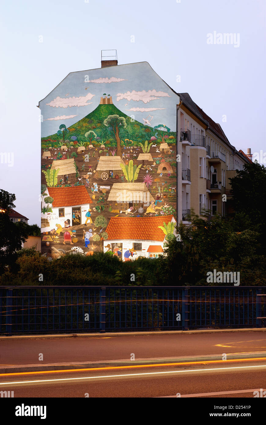 Berlin, Germany, mural on a house facade Stock Photo - Alamy