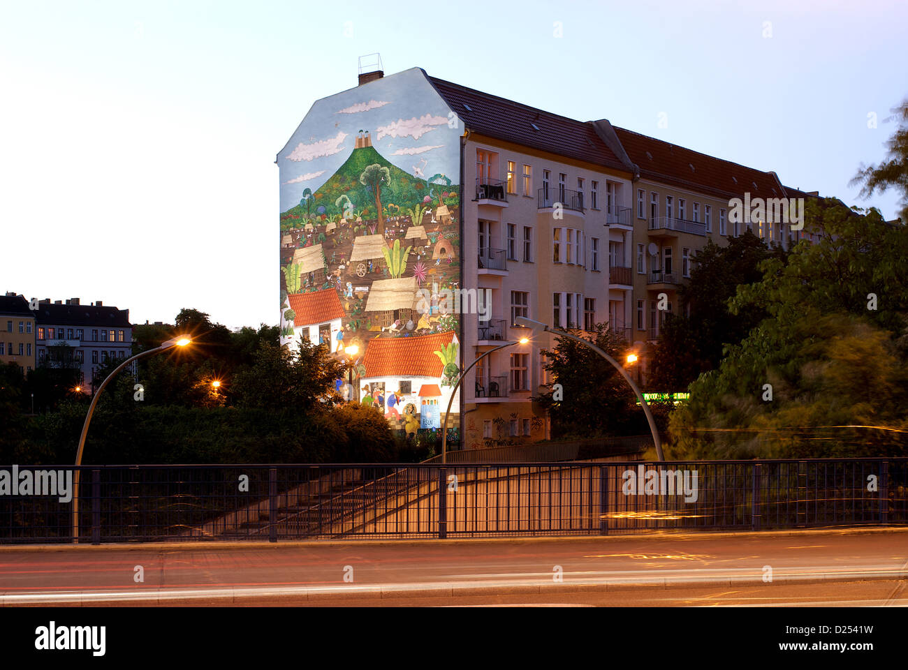 Berlin, Germany, mural on a house facade Stock Photo - Alamy