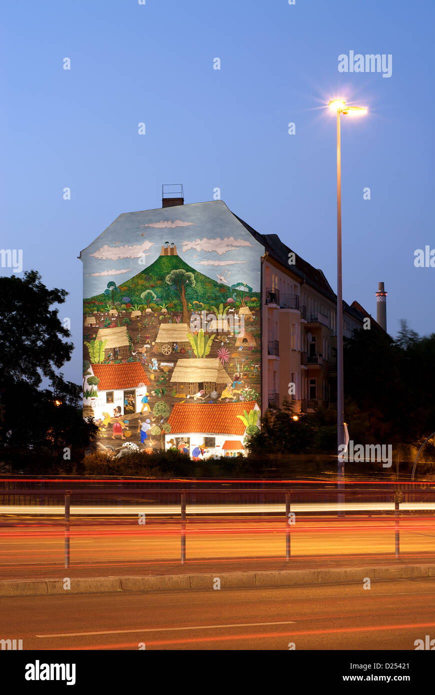 Berlin, Germany, mural on a house facade Stock Photo - Alamy