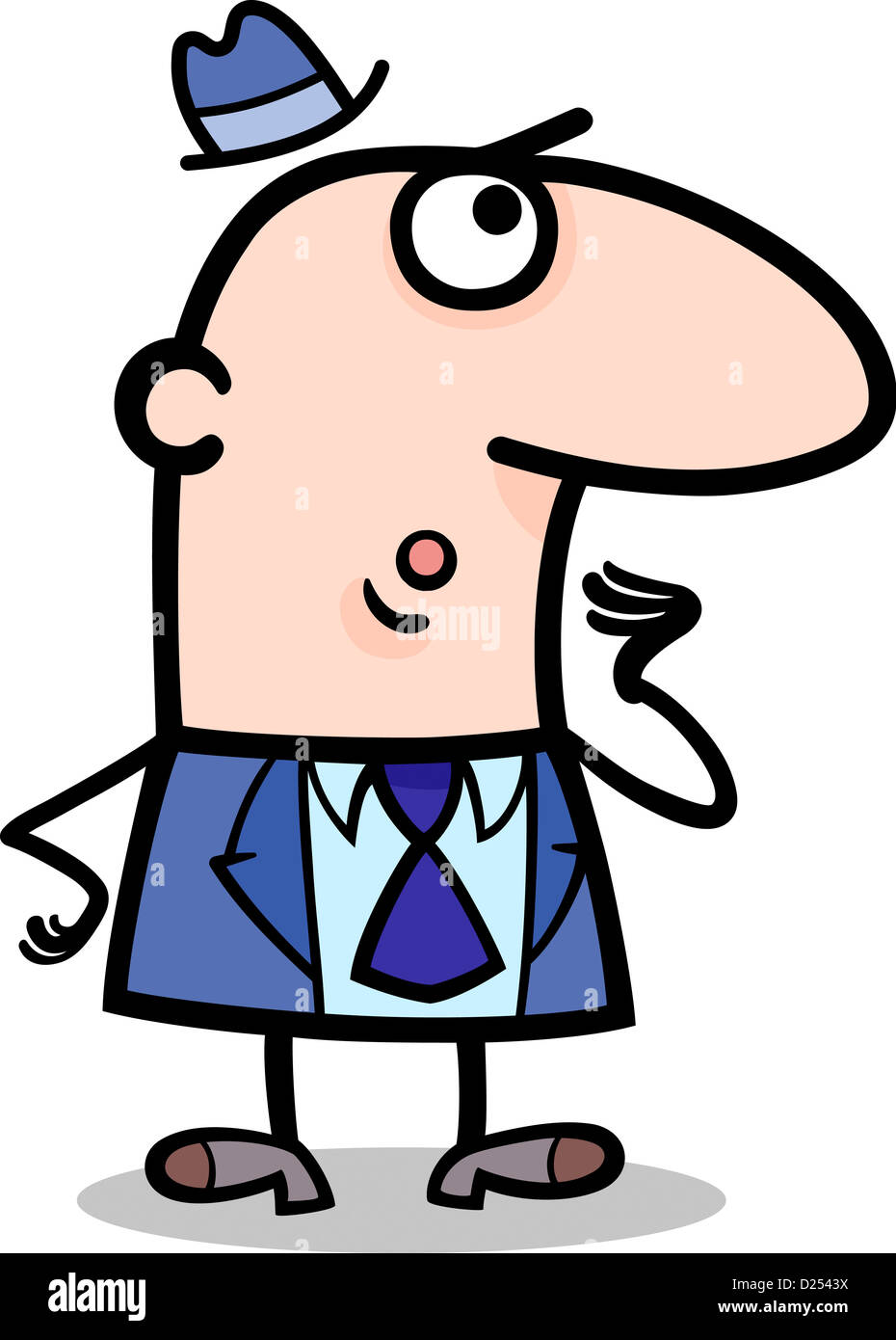 Cartoon Illustration of Surprised Man or Businessman in Suit Stock ...