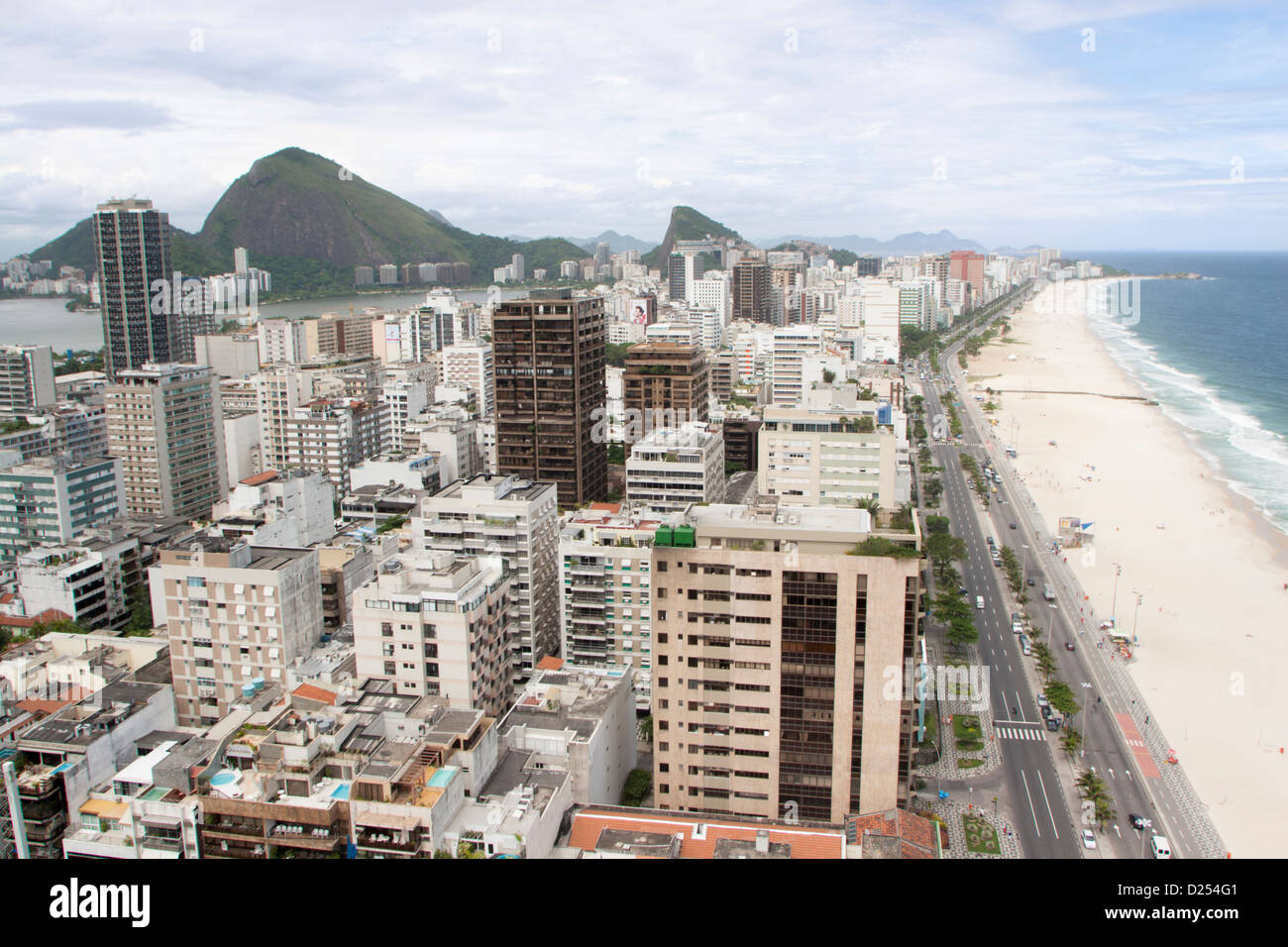 View of Ipanema beach, Rio de Janeiro, Brazil looking towards the ...