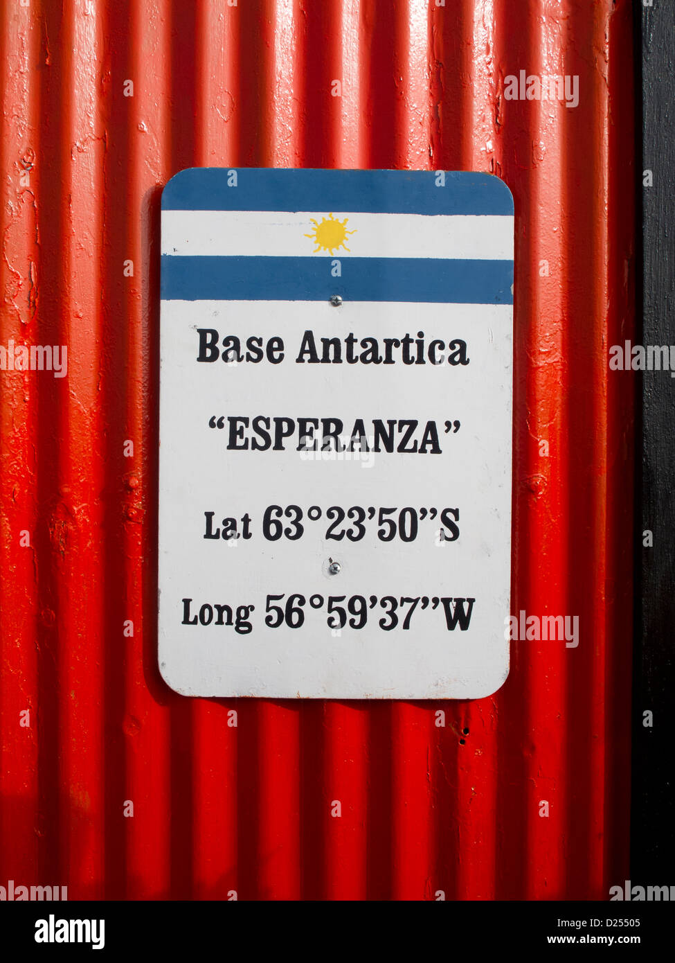 Esperanza Base sign at Hope Bay, Antarctica Stock Photo - Alamy