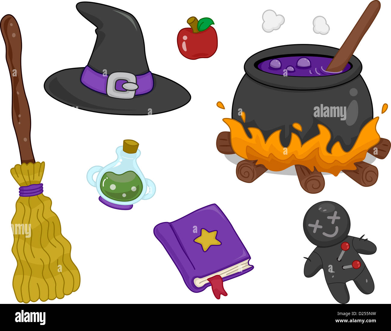 Illustration of Different Witchcraft Items Design Elements Stock Photo ...