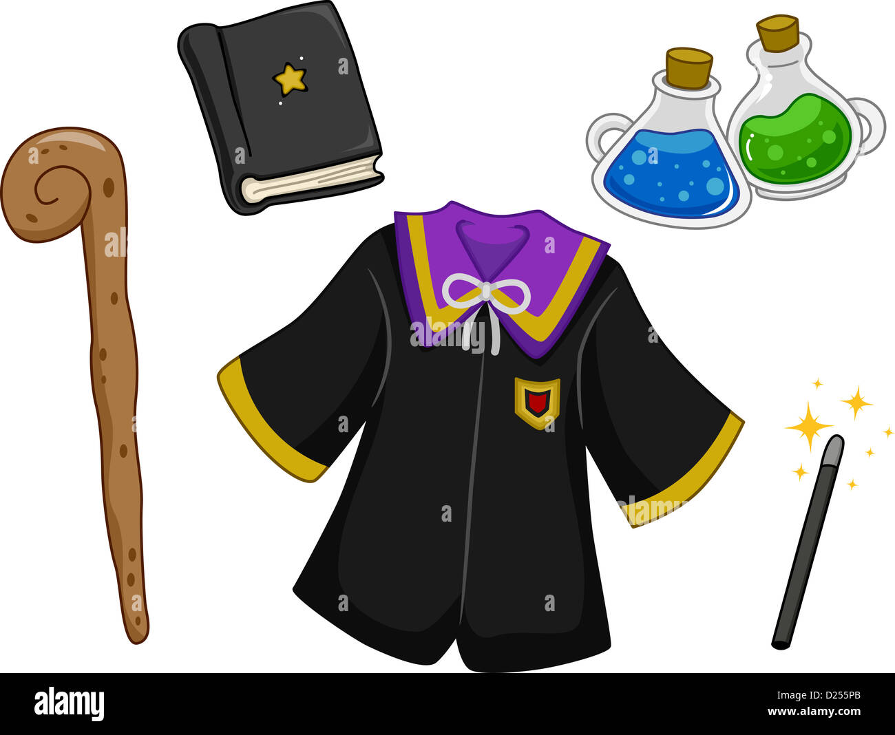 Illustration of Wizard Design Elements Stock Photo - Alamy