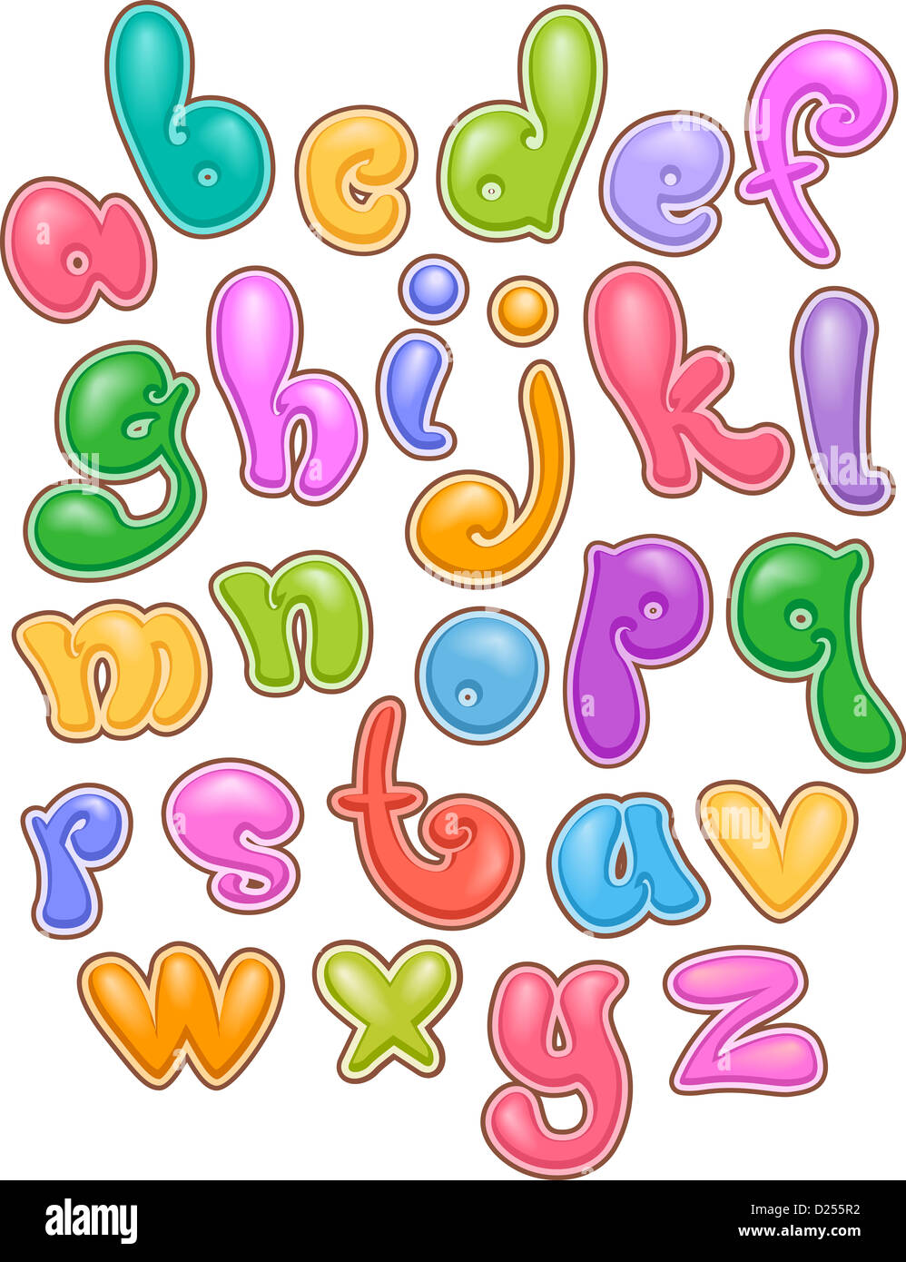 Illustration of Bubbly Lettering Alphabet Stock Photo - Alamy