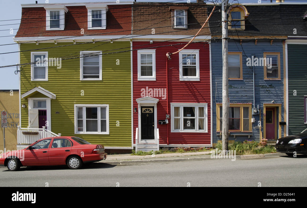 Brightly painted houses in St Johns, Newfoundland Stock Photo - Alamy