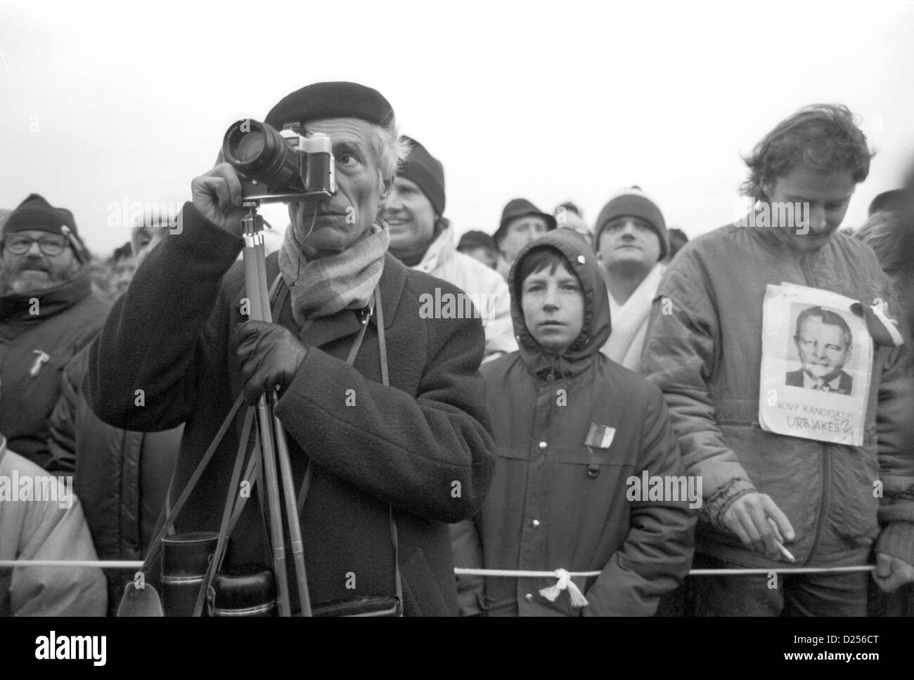 November 1989 Velvet Revolution. Photographer at Letna Stadium ...