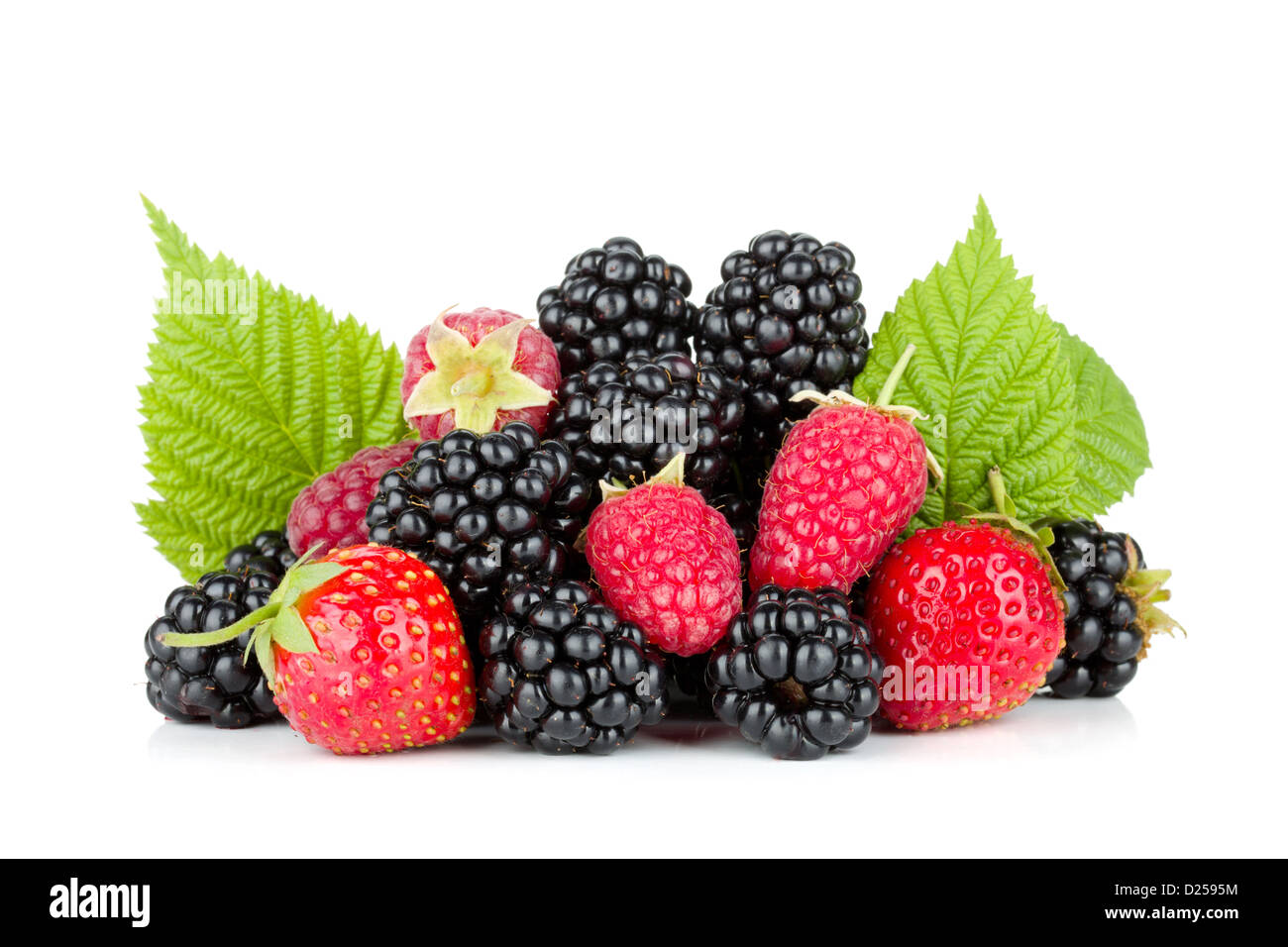 Blackberry, raspberry and strawberry. Isolated on white background ...