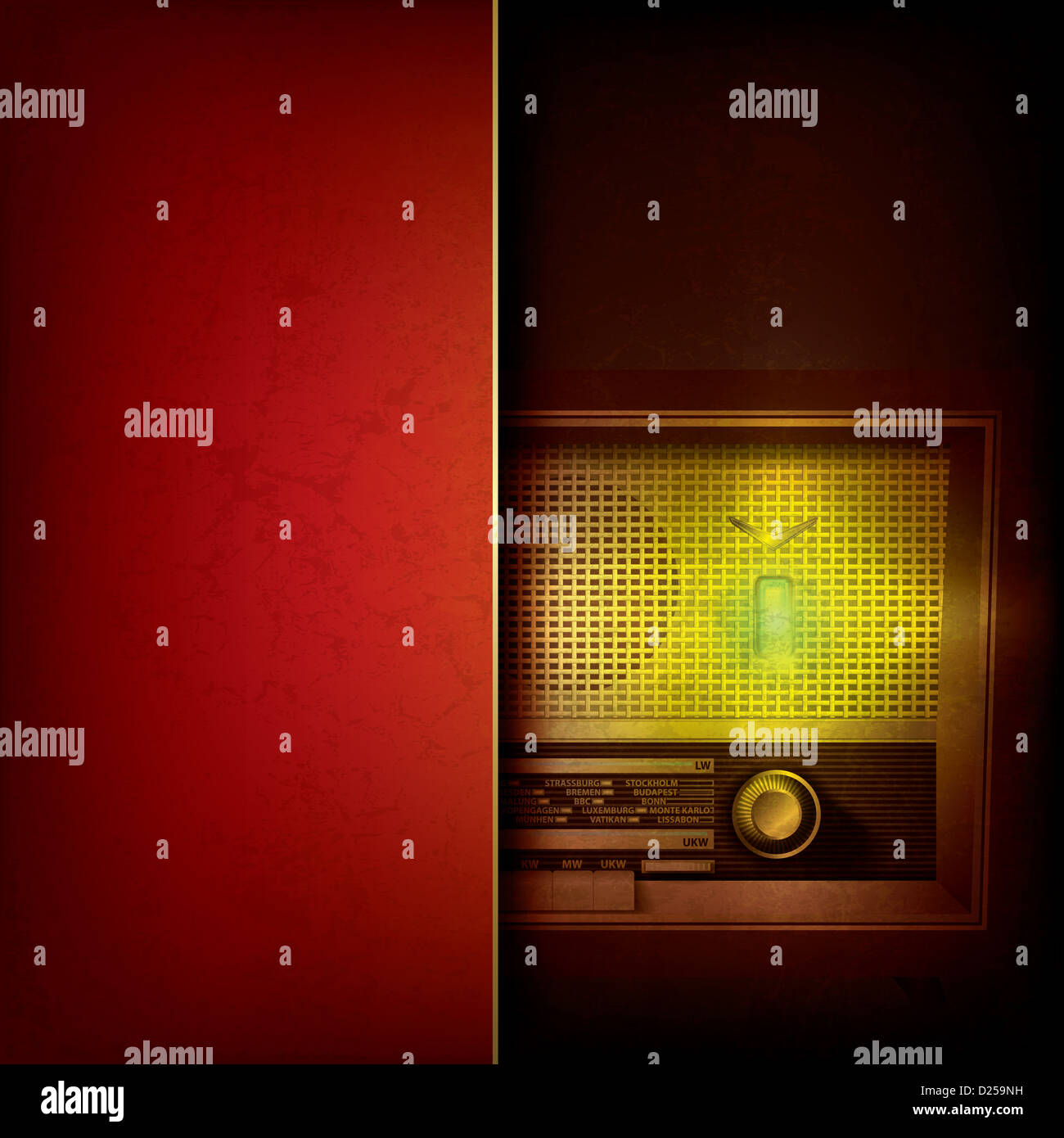 abstract grunge red background with retro radio Stock Photo - Alamy