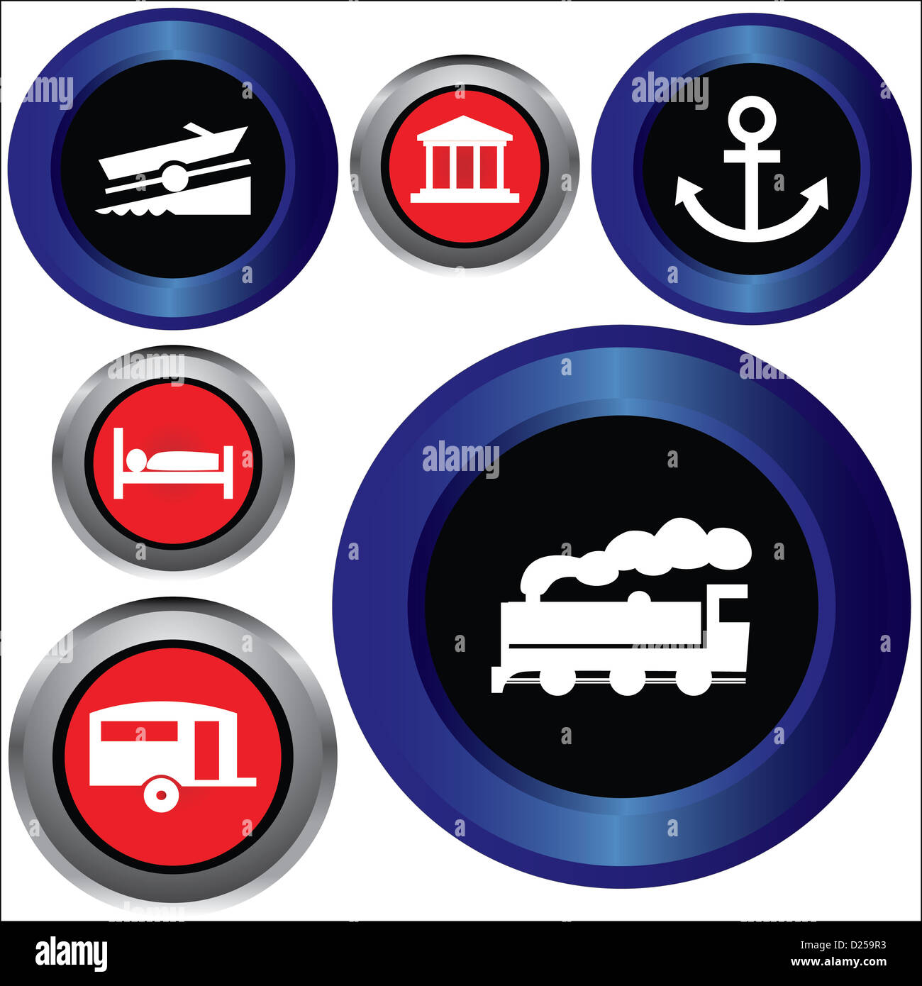 tourist locations icon set Stock Photo - Alamy