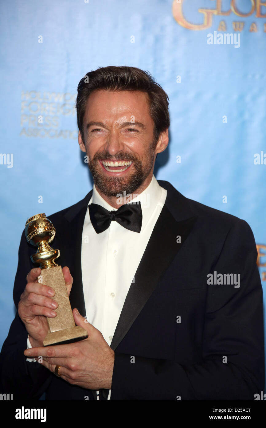 Best actor in a comedy or musical winner Hugh Jackman poses in the ...