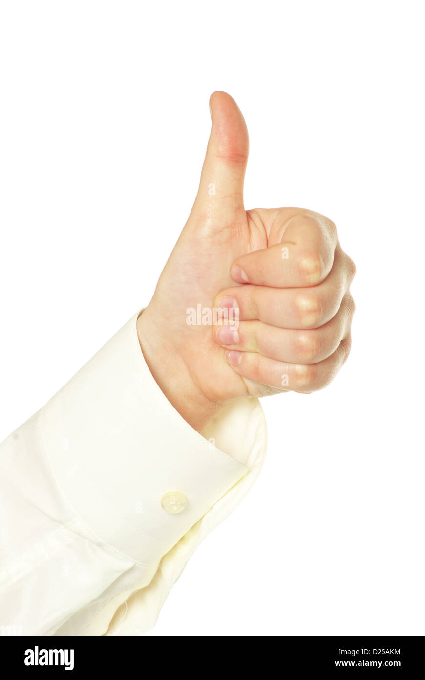 success hand sign isolated on white Stock Photo - Alamy