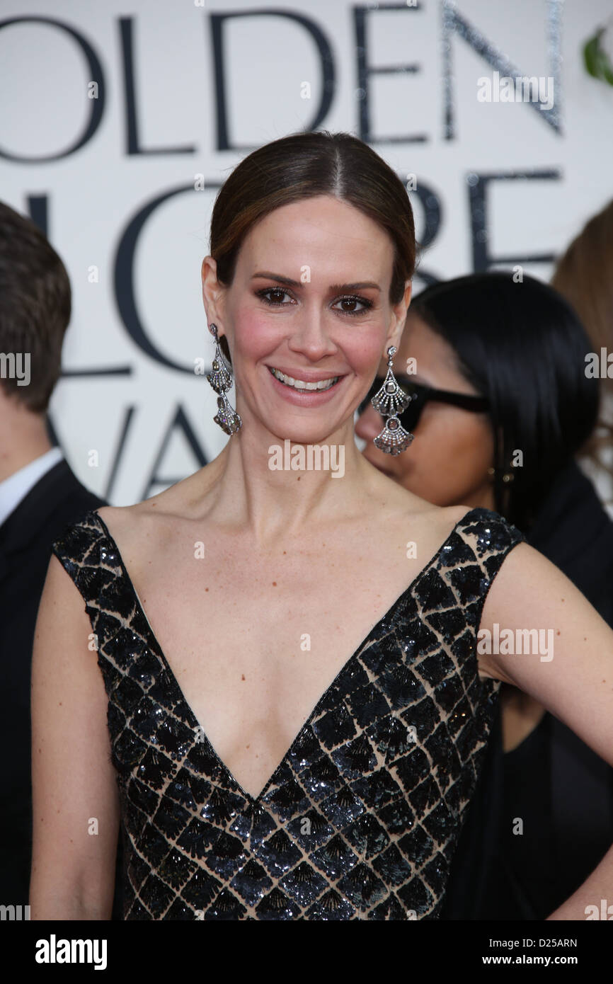 Actress Sarah Paulson arrives at the 70th Annual Golden Globe Awards ...