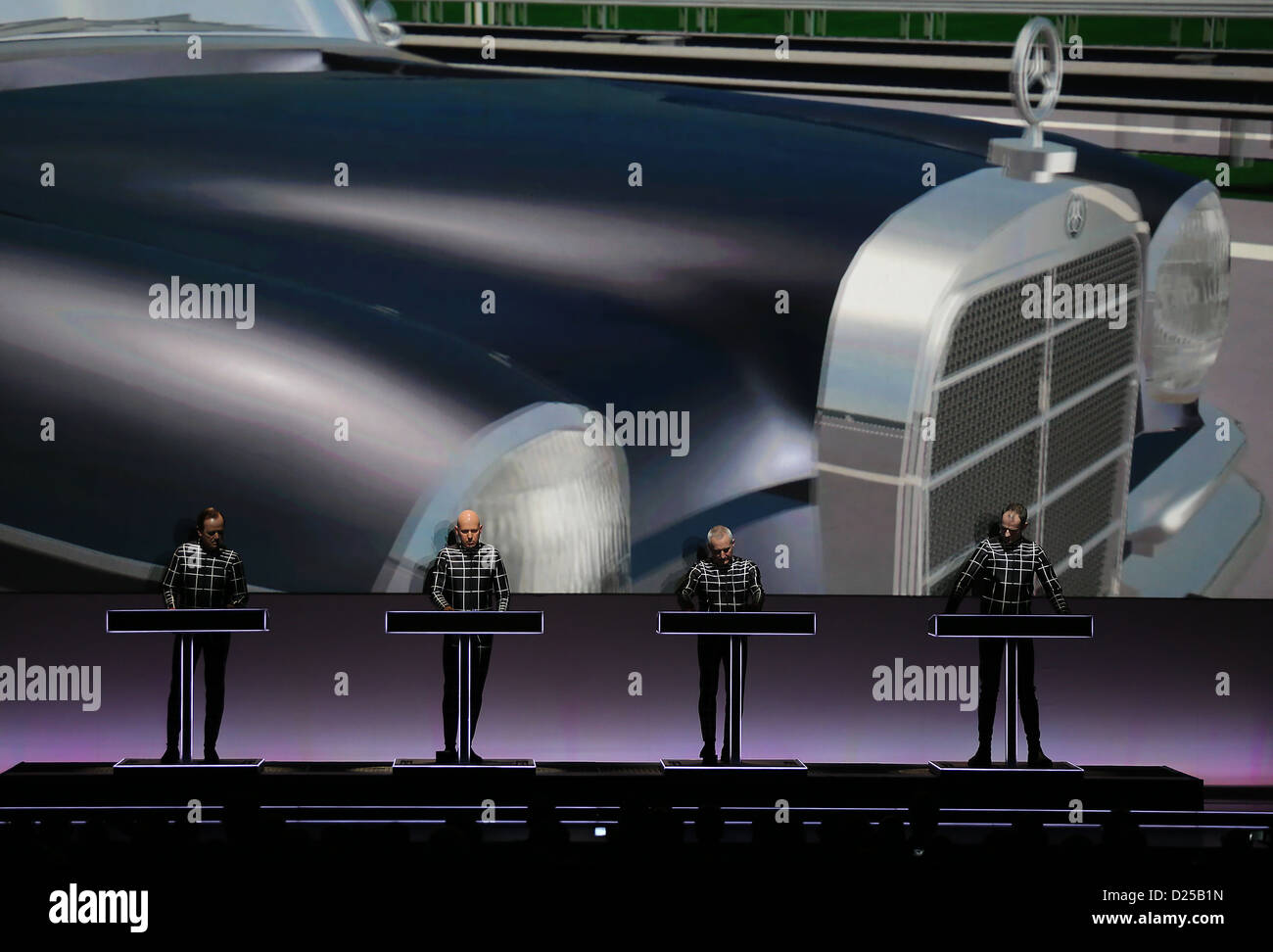 The members of the German electronic band Kraftwerk perform on stage at ...