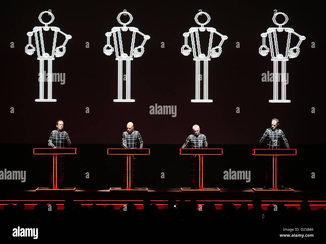 The members of the German electronic band Kraftwerk perform on stage at ...