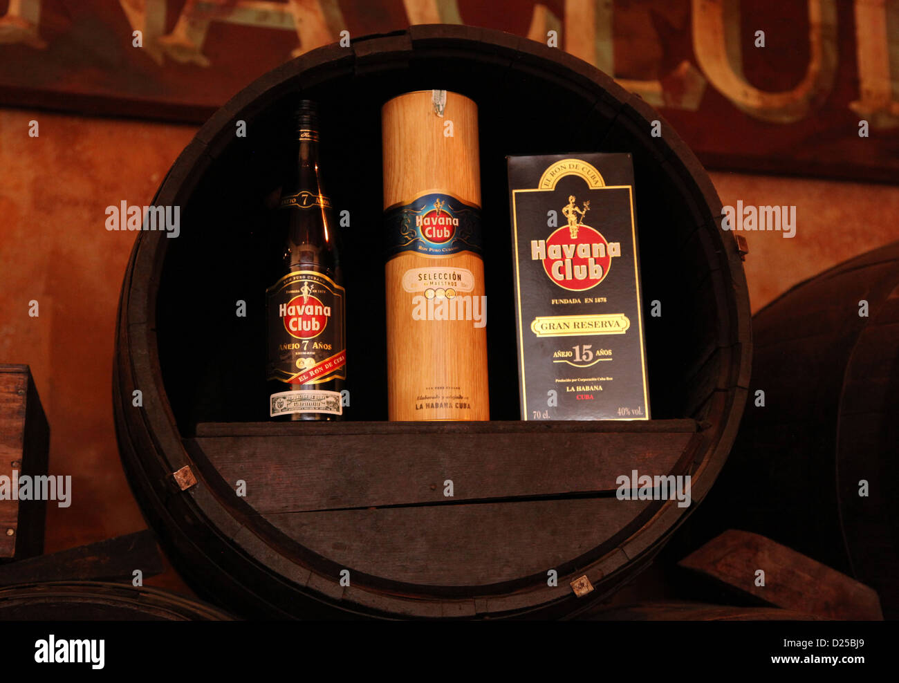 Bottles of rum by rum manufacturer Havana Club are on display in a shop ...