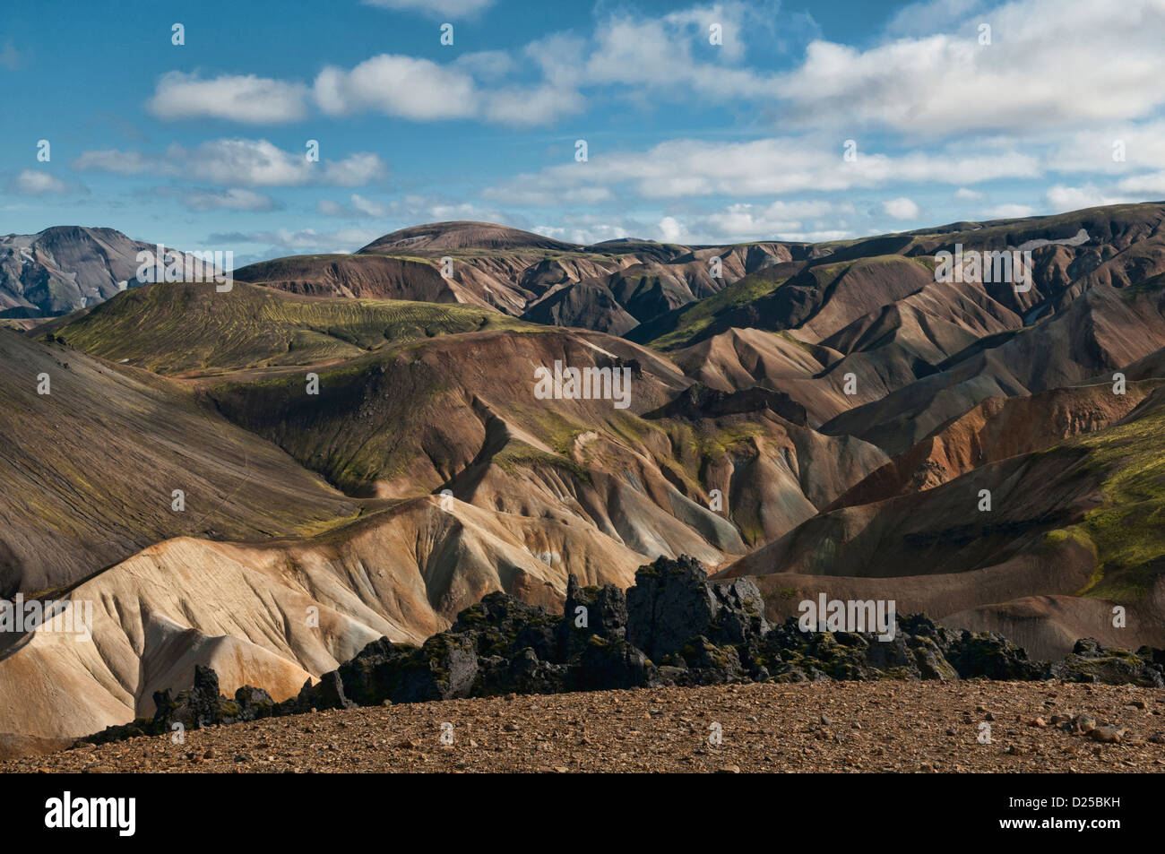 the beautiful rhyolite mountains and scenery of Landmannalaugar ...