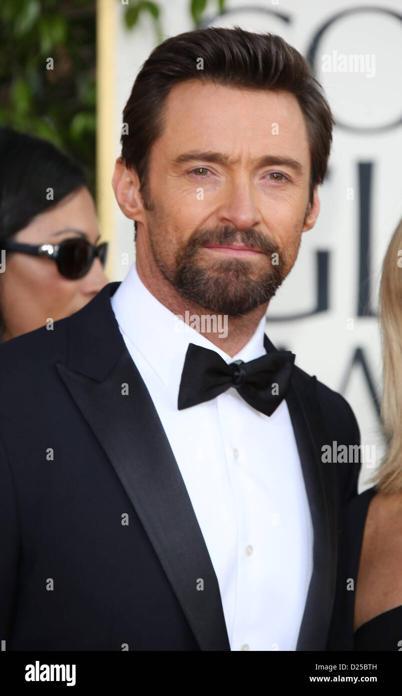 Actor Hugh Jackman arrives at the 70th Annual Golden Globe Awards ...