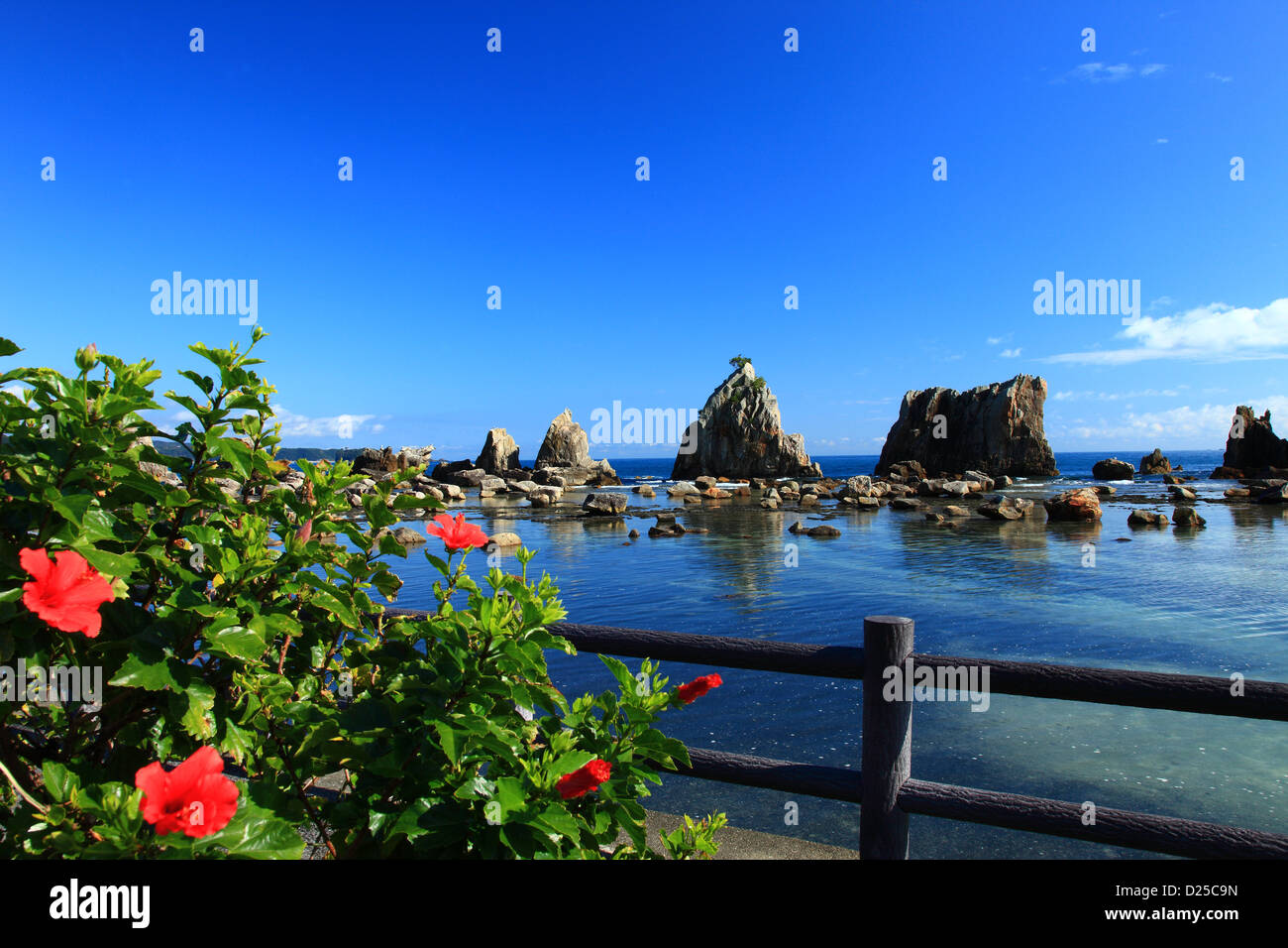 Hashikuiiwa rock formation in Kushimoto, Wakayama Prefecture Stock ...