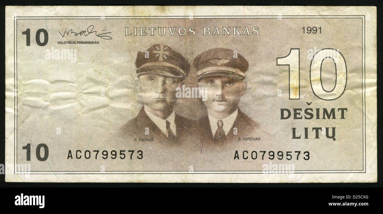 Banknotes lithuania lithuanian currency litas hi-res stock photography ...