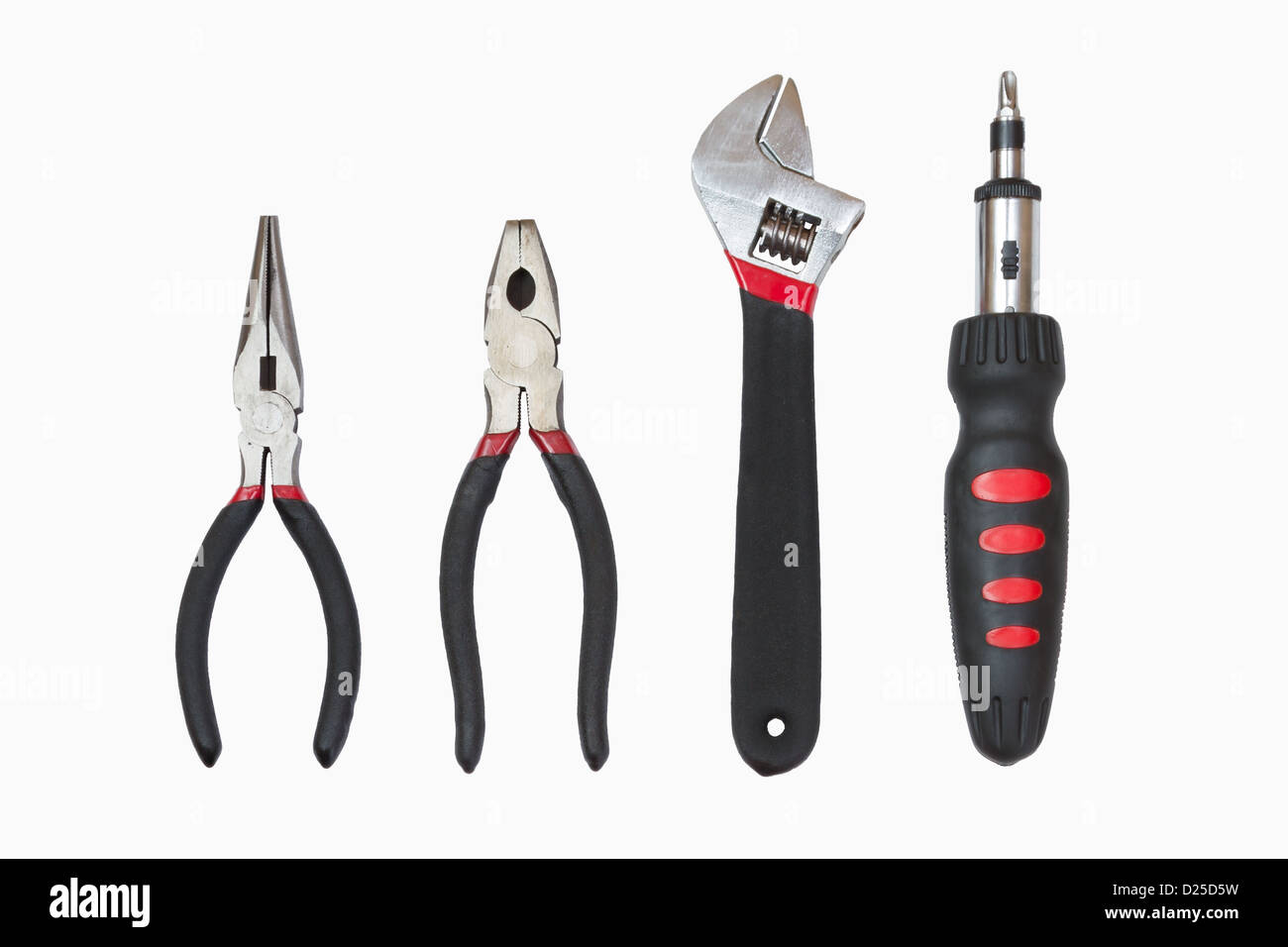 Basic set of tools isolated on white background Stock Photo - Alamy