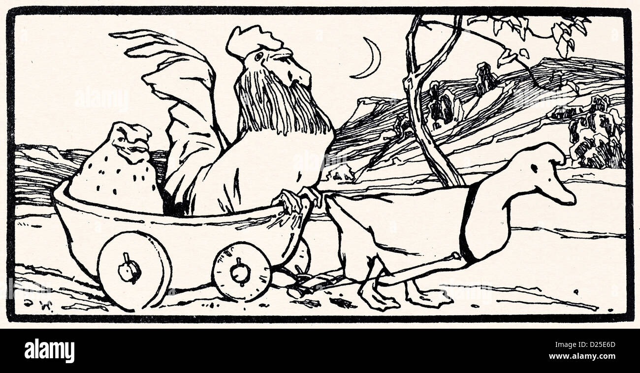 Rooster and hen in the cart Stock Photo - Alamy